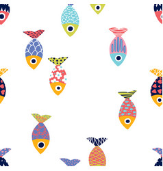 Cute colorful fish kids background sea motif Vector Image