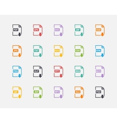Square file labels icon set Royalty Free Vector Image