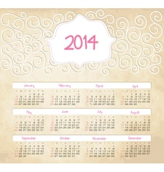 Calendar 2014 Royalty Free Vector Image - VectorStock