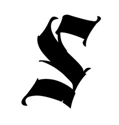Letter s in gothic style alphabet symbol Vector Image