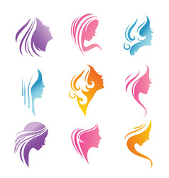 Girls portrait with long hair Royalty Free Vector Image