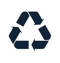 Recycling logo icon recycled black sign isolated Vector Image