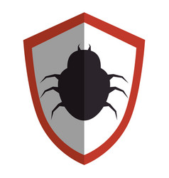Shield with bug virus alert icon Royalty Free Vector Image