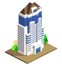 Isometric building letter r form Royalty Free Vector Image