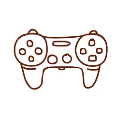 Wireless controller icon outline style Royalty Free Vector