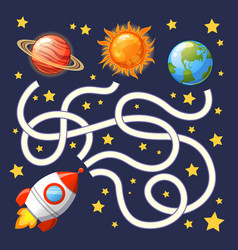 Rocket in space color numbers Royalty Free Vector Image