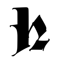 Letter h in gothic style alphabet the symbol Vector Image