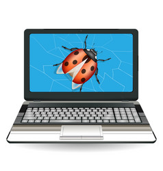 Trojan horse virus computer destroy laptop Vector Image