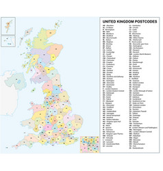 Postcode map of uk Royalty Free Vector Image - VectorStock