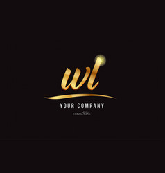Alphabet letter w gold golden metal metallic logo Vector Image