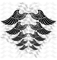 Glowing folded wings Royalty Free Vector Image