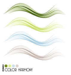 Set of color curve lines design element Royalty Free Vector