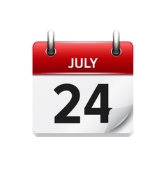 May 24 flat daily calendar icon date Royalty Free Vector