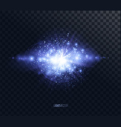 Gold bright star light flash Royalty Free Vector Image