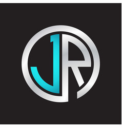 Jr initial logo linked circle monogram Royalty Free Vector