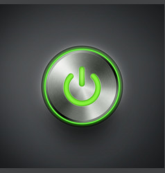 Black led light power button Royalty Free Vector Image