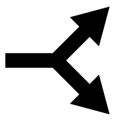 Bifurcation Arrow Up Flat Icon Royalty Free Vector Image
