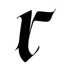 Letter r in gothic style alphabet the symbol Vector Image
