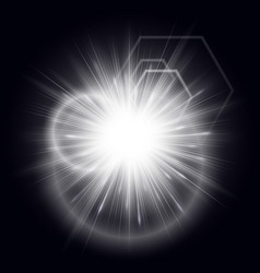 Glow light effect beam rays sunlight Royalty Free Vector
