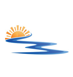 Sun logos with sea Royalty Free Vector Image - VectorStock