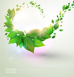 Nature green leaves flying abstract Royalty Free Vector