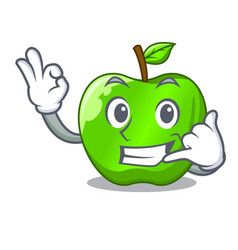 Call me green smith apple isolated on cartoon Vector Image