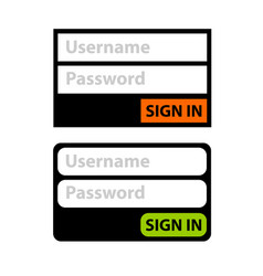 Entry form login and password in Royalty Free Vector Image