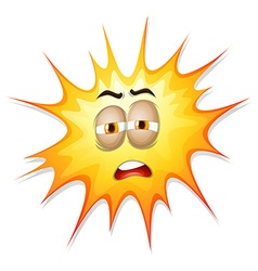 Happy face on bursting shape Royalty Free Vector Image
