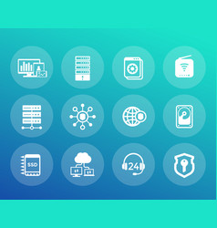 Devops software development icon set coding Vector Image