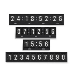 Countdown timer white color mechanical scoreboard Vector Image