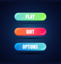 Mobile game ui collection of icons and buttons Vector Image