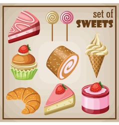 Set of sweets Royalty Free Vector Image - VectorStock