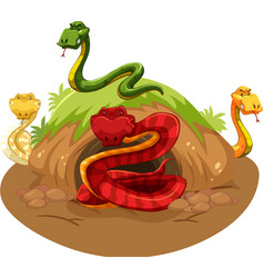Underground animal burrow with animals Royalty Free Vector