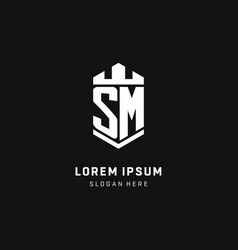 Letter sm wedding monogram logo design Royalty Free Vector