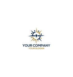 Compass key community logo design Royalty Free Vector Image