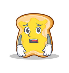 Afraid slice bread cartoon character Royalty Free Vector