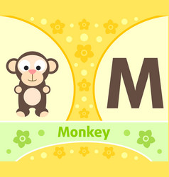 English alphabet with monkey Royalty Free Vector Image