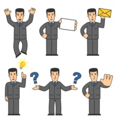 Question icon man set Royalty Free Vector Image