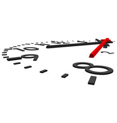 Clock face with red second hand Royalty Free Vector Image