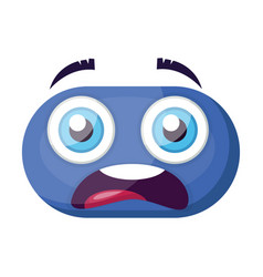Scared emoticon smiley Royalty Free Vector Image