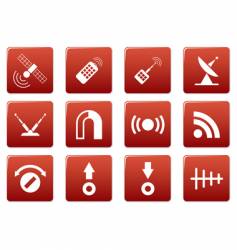 Rounded square icons set some kitchen utensils Vector Image