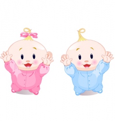 Lovely twins Royalty Free Vector Image - VectorStock
