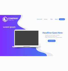 Beautiful landing page website template design Vector Image