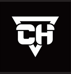 Ch logo monogram circle with piece ribbon style Vector Image