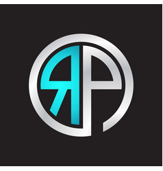 Rp initial logo linked circle monogram Royalty Free Vector