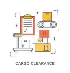 Customs clearance flat glyph icon policeman Vector Image