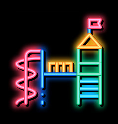 Preschool playground neon glow icon Royalty Free Vector