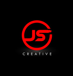 Red sb circular letter logo with circle brush Vector Image