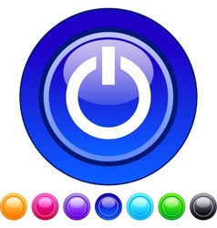 Power button black button with red backlight Vector Image