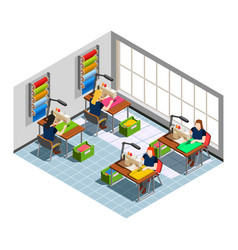 Garment factory horizontal banners Royalty Free Vector Image